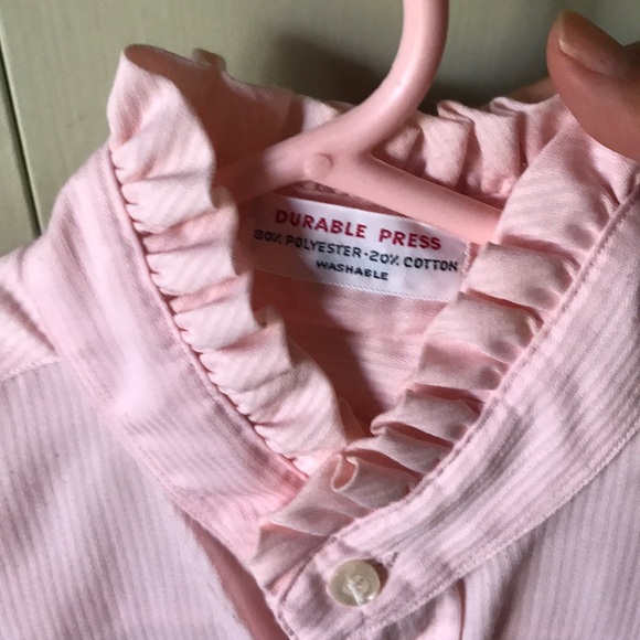 Topshop | Tops | Vintage Pink Womens Ruffled Collar Shirt | Poshmark